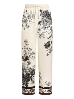 Dolce & Gabbana Floral Print Twill Trousers - Multicolor