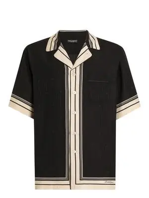 Dolce & Gabbana Logo And Stripe-print Hawaii Shirt Shirts - Multicolor