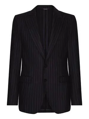 Dolce & Gabbana Single-breasted Pinstripe Flannel Taormina-fit Jacket Suits And Blazers Multi-colored - Multicolor