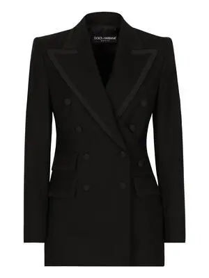 Dolce & Gabbana Double-breasted Twill Turlington Tuxedo Jacket Coats And Jackets - Black