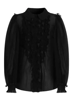 Dolce & Gabbana Chiffon Shirt Collection Silk - Black