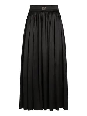 Dolce & Gabbana Skirt With Metal Logo Skirts - Black