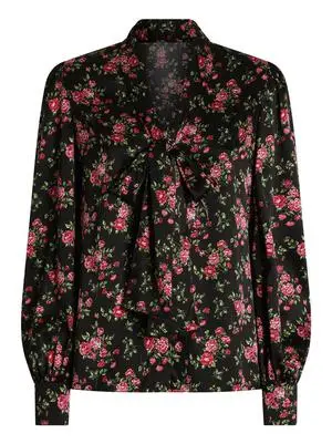 Dolce & Gabbana Small Rose Bouquet-print Satin Shirt - Multicolor