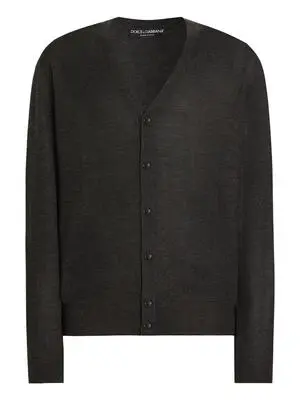 Dolce & Gabbana Cashmere Cardigan With Buttons Sweaters And Cardigans Gray - Grey