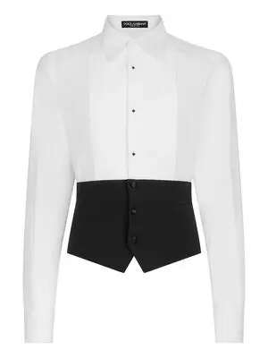 Dolce & Gabbana Tuxedo Shirt With Vest Bottom Section Shirts Multi-colored - Multicolor