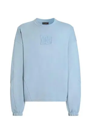 Dolce & Gabbana Treated Cotton Sweatshirt Sweatshirts Light Blue - Azure