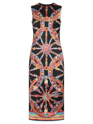 Dolce & Gabbana Carretto-print Satin Dress - Multicolor