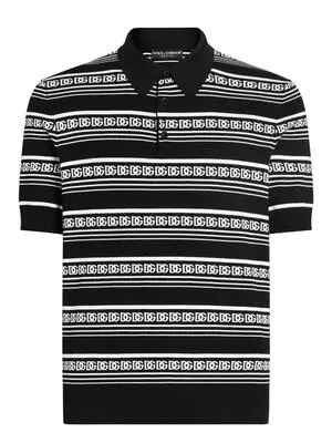Dolce & Gabbana Silk Polo Shirt With Logo Sweaters And Cardigans Multi-colored - Multicolor