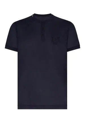 Dolce & Gabbana Silk Granddad-neck T-shirt T-shirts And Polos - Grey