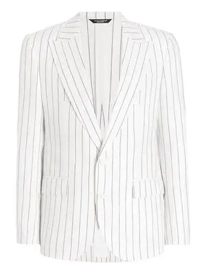 Dolce & Gabbana Single-breasted Pinstripe Linen-blend Jacket Suits And Blazers Multi-colored - Multicolor