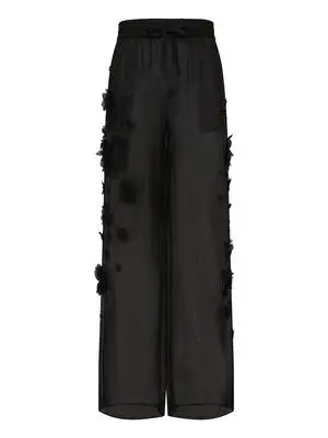 Dolce & Gabbana Pleated Cotton Linen Trousers - Black