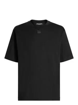 Dolce & Gabbana Cotton T-shirt With Patch T-shirts And Polos - Black