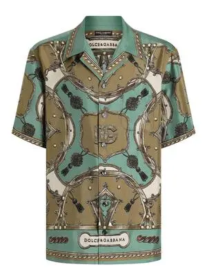 Dolce & Gabbana Cargo-print Hawaii Washed Silk Twill Shirt Shirts - Multicolor