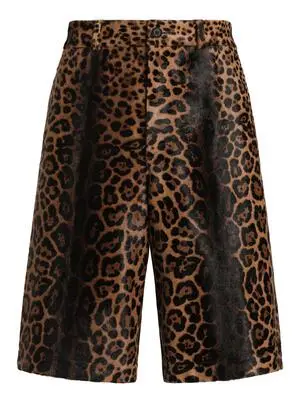 Dolce & Gabbana Leopard-print Calfskin Trousers Pants And Shorts Multi-colored - Multicolor