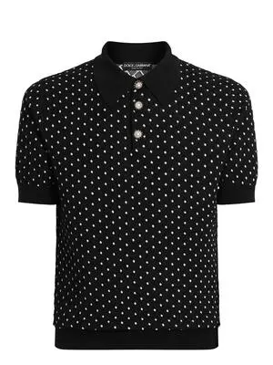 Dolce & Gabbana Micro-dot Stitch Polo Shirt Sweaters And Cardigans Multi-colored - Multicolor