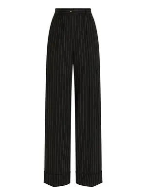 Dolce & Gabbana Pinstripe Bi-stretch Wool Trousers Pants And Shorts Wool - Multicolor