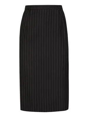 Dolce & Gabbana Pinstripe Wool Calf-length Skirt - Multicolor