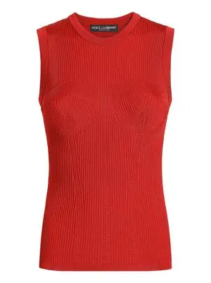 Dolce & Gabbana Knit Tank Top Shirts And Tops - Red