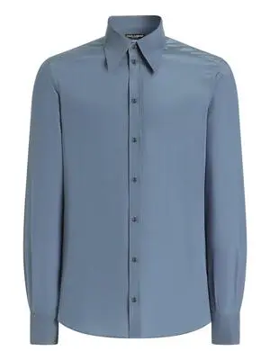 Dolce & Gabbana Silk Crêpe De Chine Gold Shirt Shirts Silk - Azure