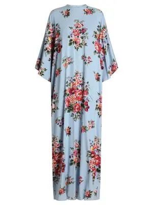 Dolce & Gabbana Flower Bouquet-print Long Charmeuse Dress Dresses - Multicolor