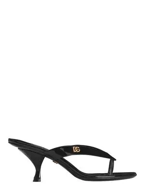 Dolce & Gabbana Patent Leather Keira Sandals - Black