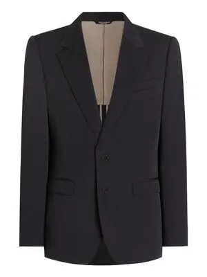 Dolce & Gabbana Single-breasted Taormina Wool Canvas Jacket Suits And Blazers - Grey