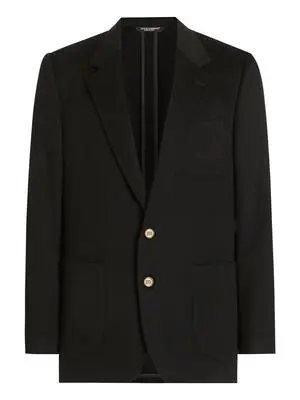 Dolce & Gabbana Double-breasted Linen Blazer - Black