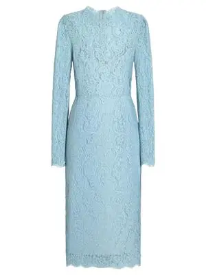 Dolce & Gabbana Cordonetto Lace Sheath Dress - Dresses 42 Azure