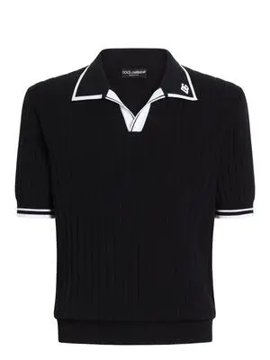 Dolce & Gabbana Cotton Polo Shirt Sweaters And Cardigans White - Multicolor