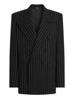 Dolce & Gabbana Double-breasted Sicilia Pinstriped Wool Jacket Suits And Blazers - Multicolor
