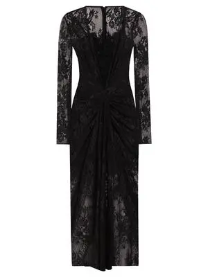 Dolce & Gabbana Floral Lace Dress Dresses - Black