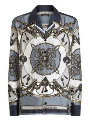 Dolce & Gabbana Cargo-print Silk Twill Shirt Shirts - Multicolor