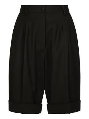 Dolce & Gabbana High-waisted Wool Gabardine Cigarette Pants - Black