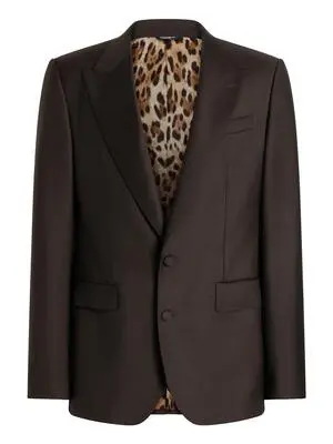 Dolce & Gabbana Single-breasted Sicilia Light Jacket In Light Wool Suits And Blazers - Brown