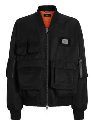 Dolce & Gabbana Nylon Gabardine Bomber Jacket - Black