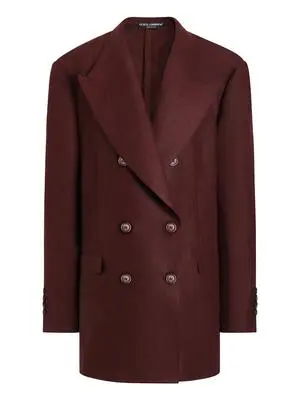 Dolce & Gabbana Double-breasted Linen Canvas Blazer - Multicolor