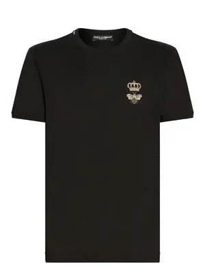 Dolce & Gabbana T-shirt M/corta Giro - Man T-shirts And Polos Black Cotton 56 Multicolor