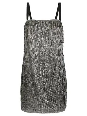 Dolce & Gabbana Dress With Embroidered Sequins Dresses - Silver