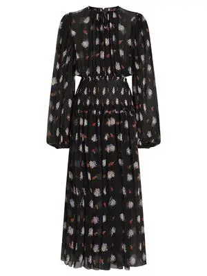 Dolce & Gabbana Floral Print Long Chiffon Dress - Multicolor
