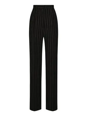 Dolce & Gabbana Flared Pinstripe Wool Trousers - Multicolor