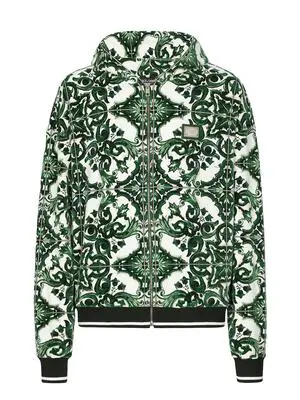 Dolce & Gabbana Zip-up Hoodie With Majolica Sweatshirts Multi-colored - Print