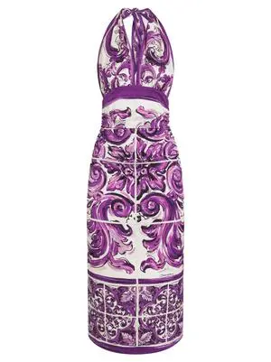 Dolce & Gabbana Majolica-print Charmeuse Dress Dresses - Multicolor