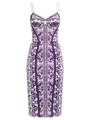 Dolce & Gabbana Majolica Print Midi Dress - Multicolor