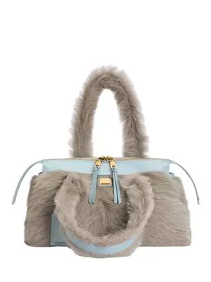 Dolce & Gabbana Vittoria Shoulder Bag In Shearling And Calfskin Shoulder And Crossbody Bags - Multicolor