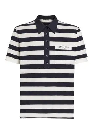 Dolce & Gabbana Striped Jersey Polo Shirt T-shirts And Polos - Multicolor