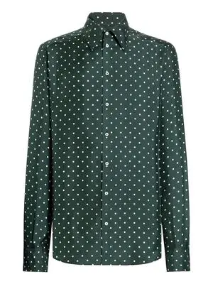 Dolce & Gabbana Polka Dot-print Silk Twill Martini Shirt Shirts - Multicolor