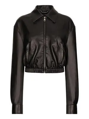 Dolce & Gabbana Lambskin Bomber Jacket Coats And Jackets - Black