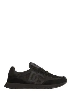 Dolce & Gabbana Majolica Print Canvas Low Top Sneakers - Black