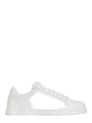 Dolce & Gabbana Portofino Light Sneaker In Calfskin - Man Sneakers Leather 41.5 White