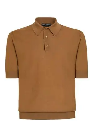 Dolce & Gabbana Fine-gauge Cashmere Polo Shirt - Brown